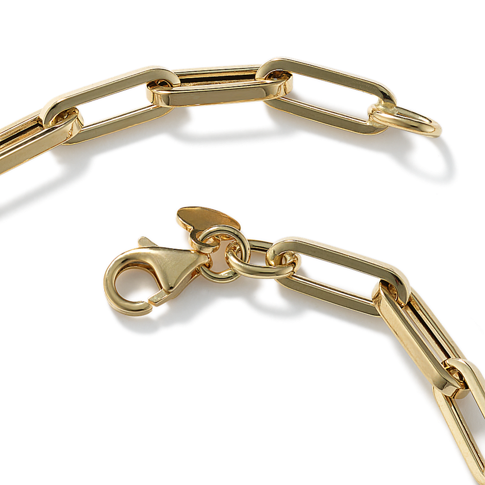 18'' 14K Yellow Gold Paperclip Chain (4mm) | Shane Co.