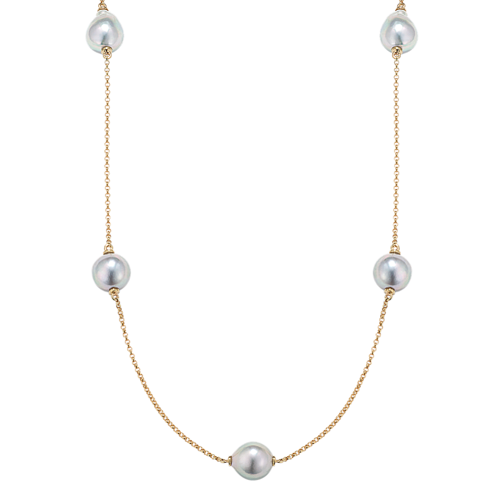 Akoya pearl station necklace store