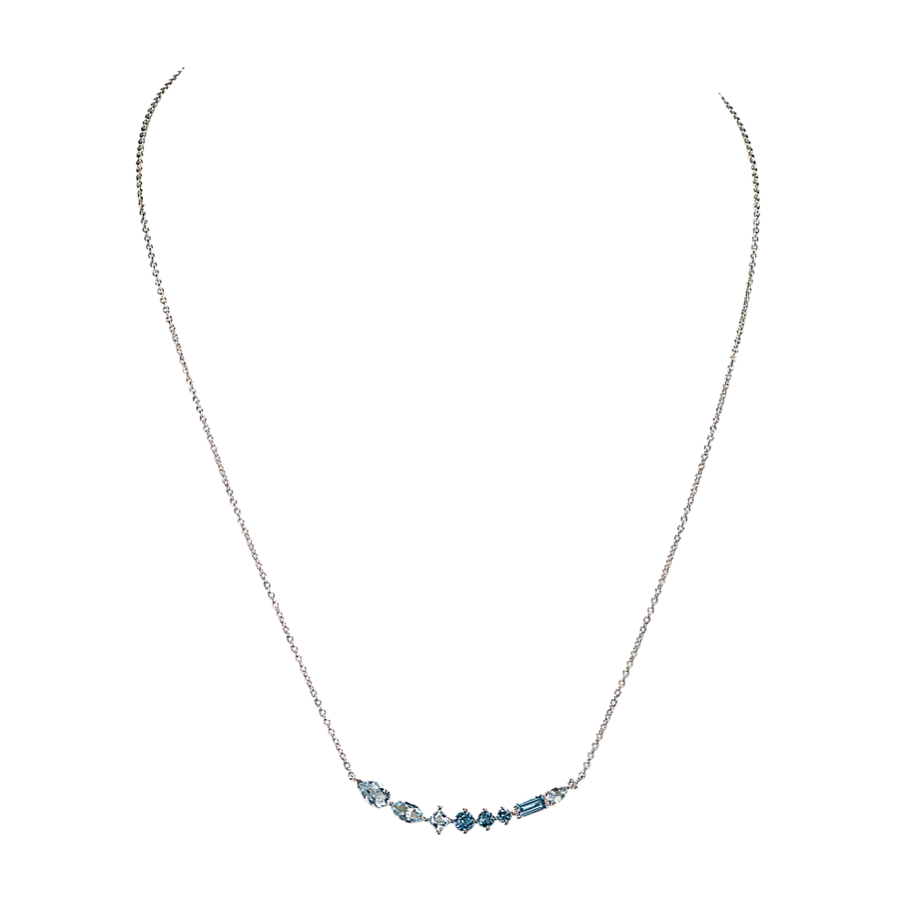 Mara Blue Topaz Bar Necklace | Shane Co.