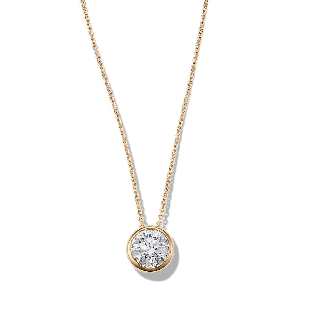 Round 1/2 ctw Lab-Grown Diamond Bezel Pendant | Shane Co.