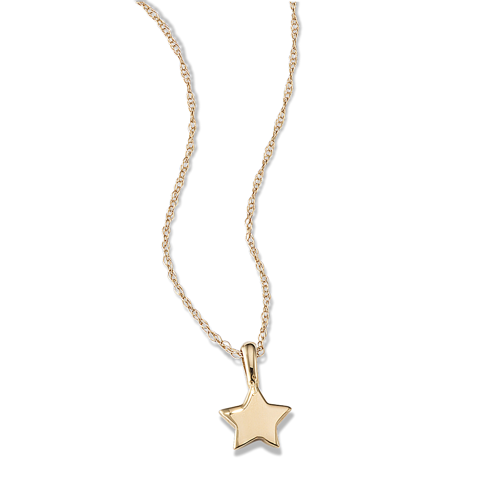 Petite 14K Yellow Gold Star Pendant | Shane Co.