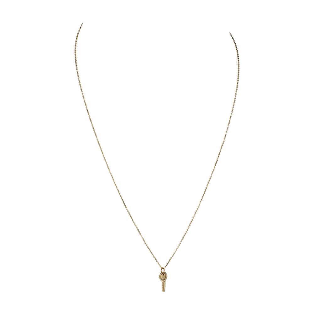Petite 14K Yellow Gold Key Pendant | Shane Co.