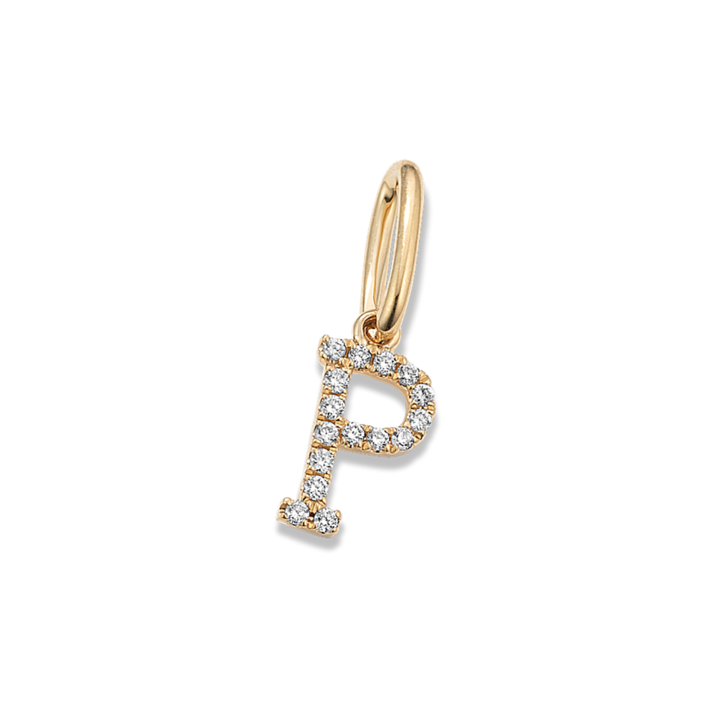 Diamond Pave Letter P Charm | Shane Co.