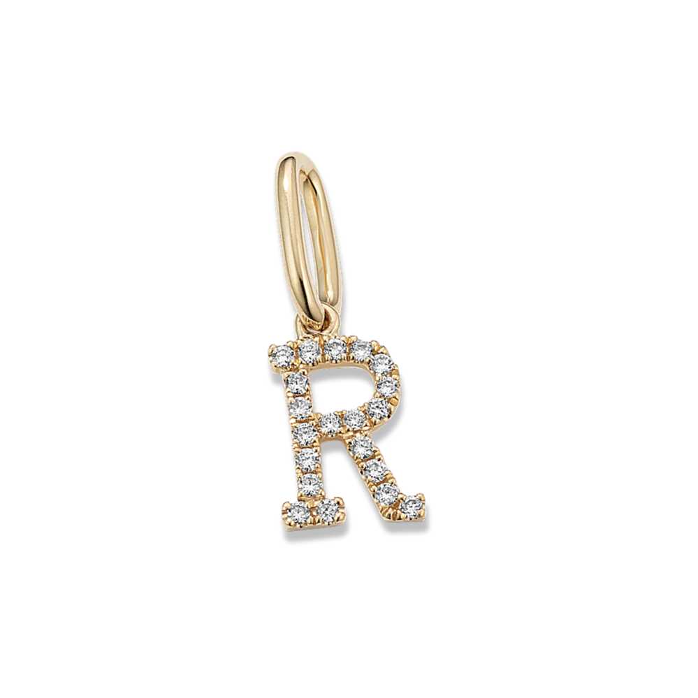Diamond Pave Letter R Charm | Shane Co.