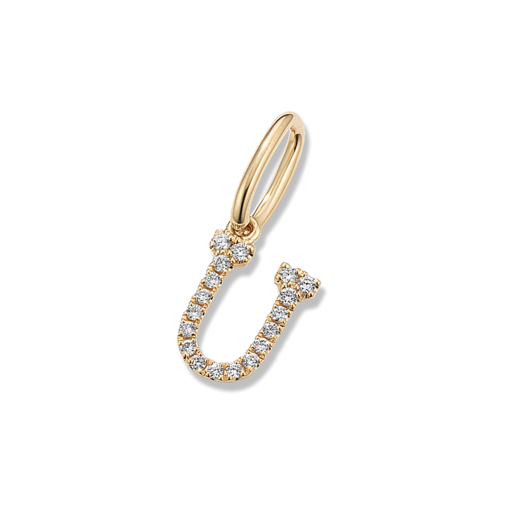 Diamond Pave Letter U Charm | Shane Co.