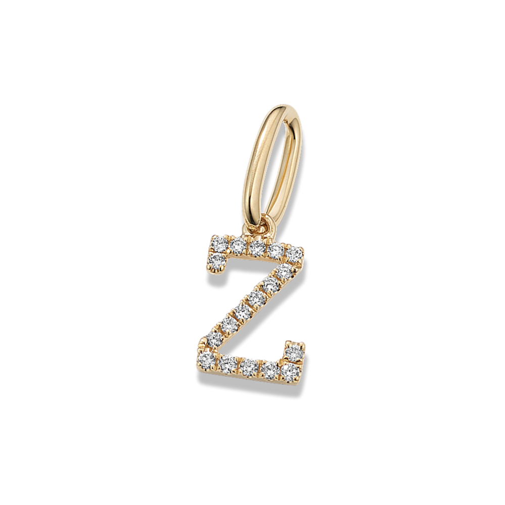 Diamond Pave Letter Z Charm | Shane Co.