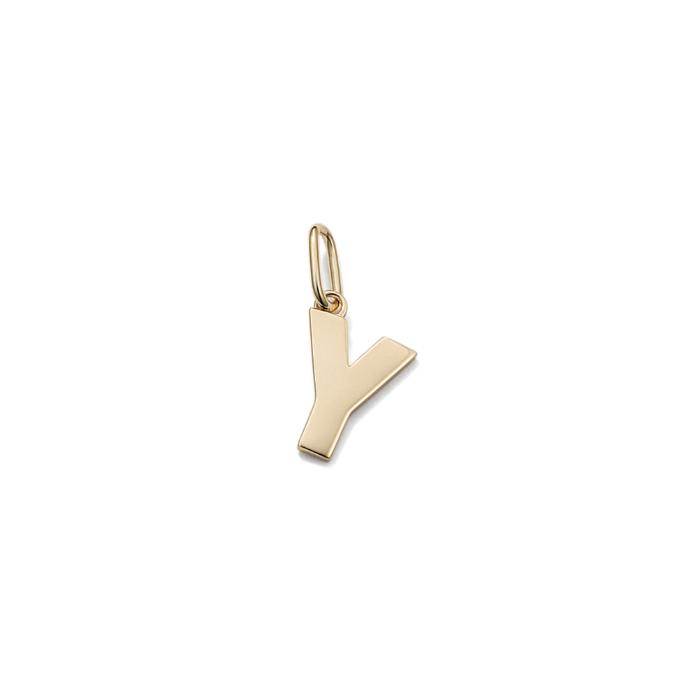 14K Yellow Gold Letter Y Charm | Shane Co.