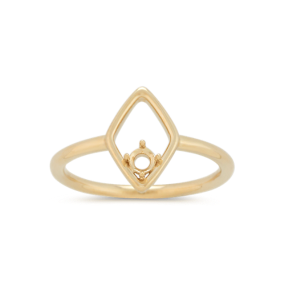 Rhombus Ring for 3mm Gemstone in 14k Yellow Gold | Shane Co.