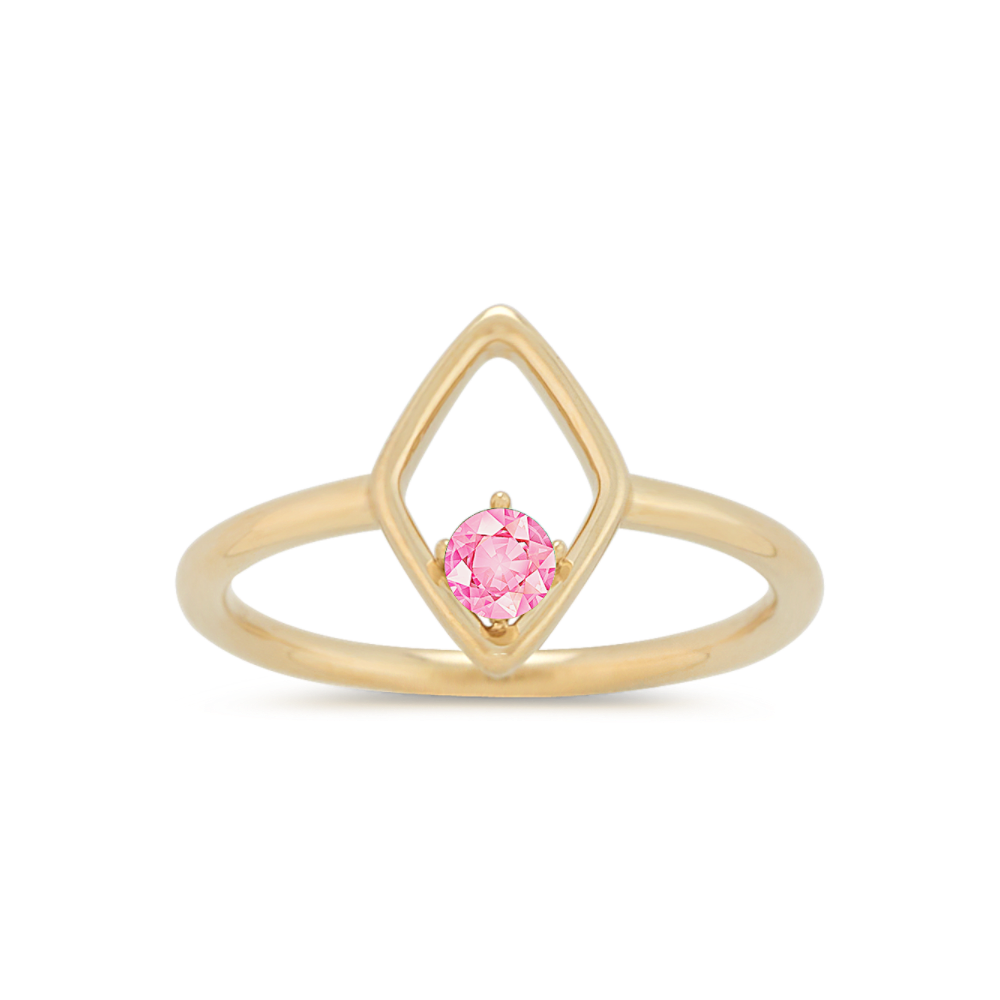 Rhombus Ring for 3mm Gemstone in 14k Yellow Gold | Shane Co.