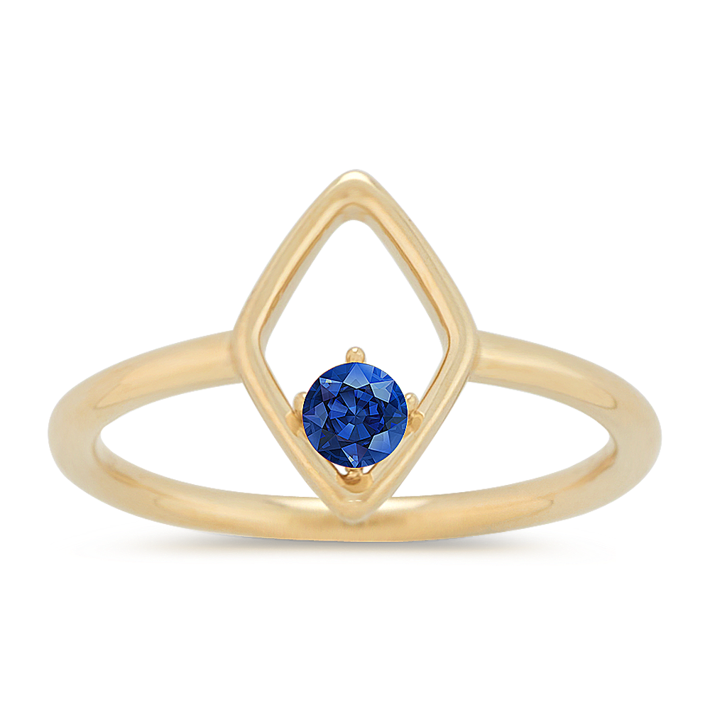 Rhombus Ring for 3mm Gemstone in 14k Yellow Gold | Shane Co.