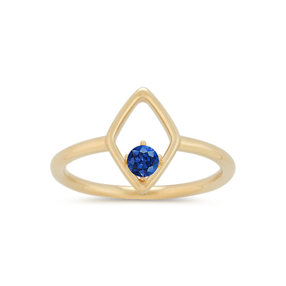 Rhombus Ring for 3mm Gemstone in 14k Yellow Gold | Shane Co.