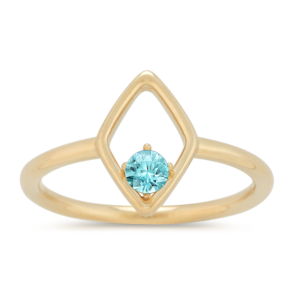 Rhombus Ring for 3mm Gemstone in 14k Yellow Gold | Shane Co.