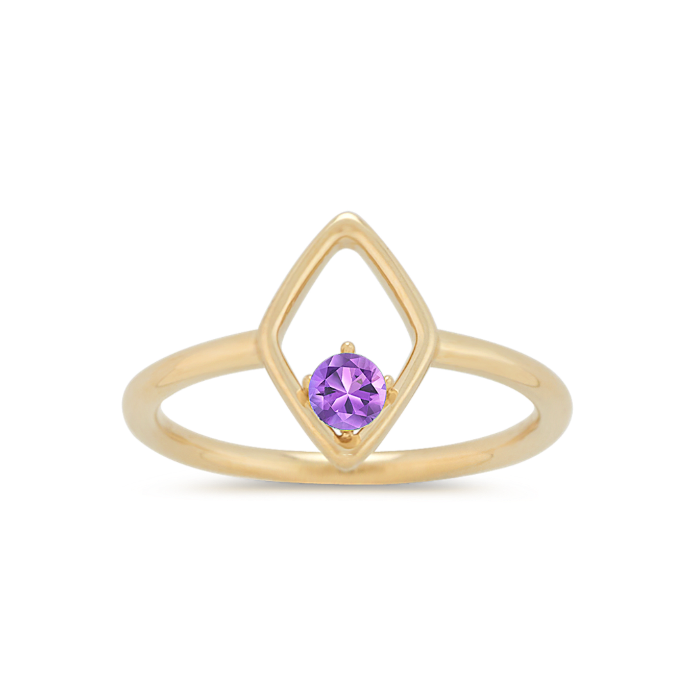 Rhombus Ring for 3mm Gemstone in 14k Yellow Gold | Shane Co.
