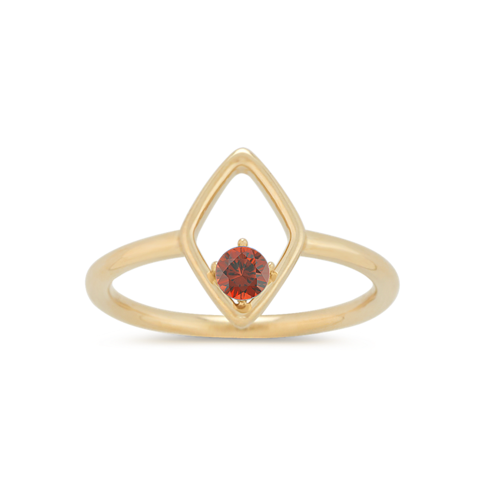 Rhombus Ring for 3mm Gemstone in 14k Yellow Gold | Shane Co.