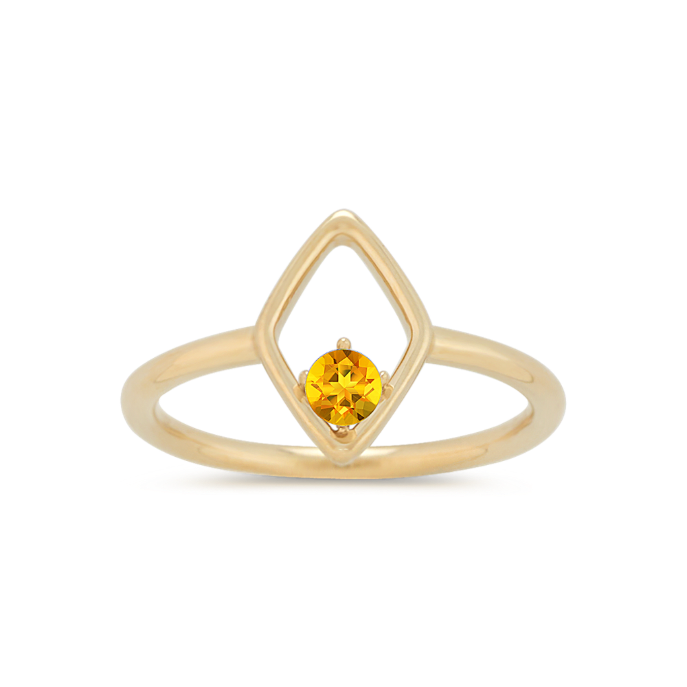 Rhombus Ring for 3mm Gemstone in 14k Yellow Gold | Shane Co.