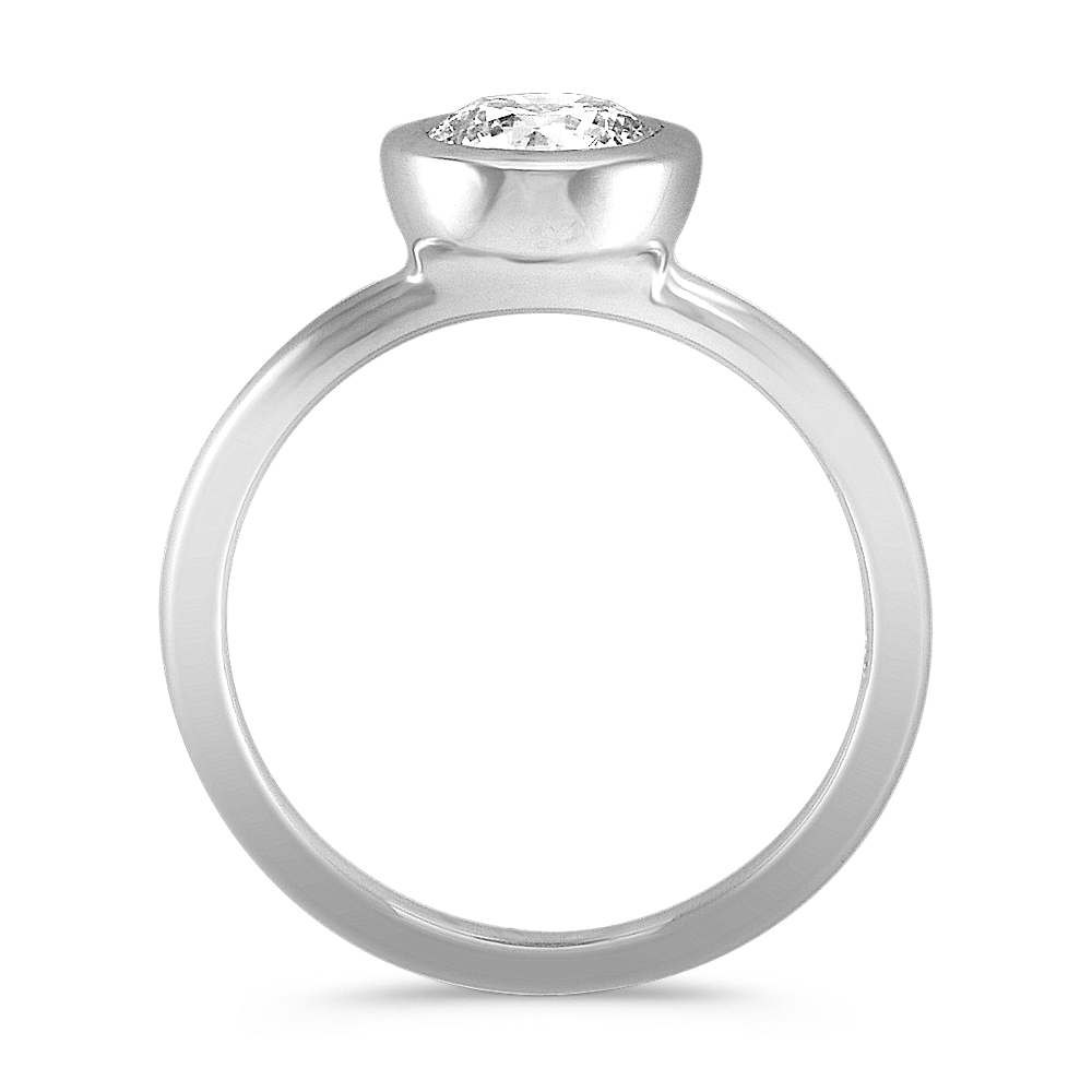 1 ct. Round Center Diamond, Engagement Ring in Bezel Setting | Shane Co.