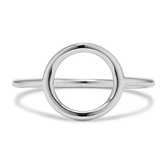 14K White Gold Circle Ring | Shane Co.