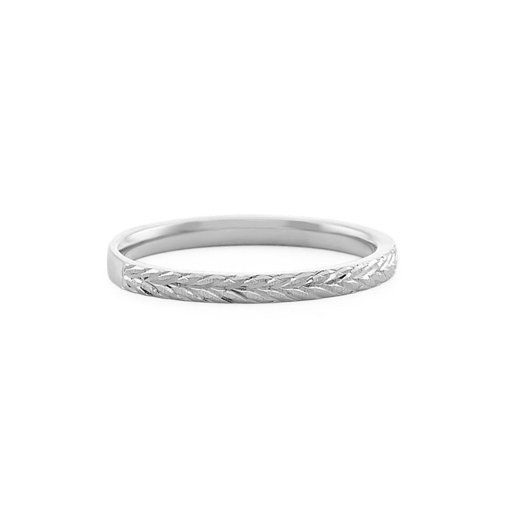 14K White Gold Wheat Ring | Shane Co.