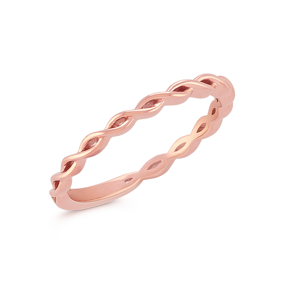 Twisted 14K Rose Gold Stackable Ring | Shane Co.