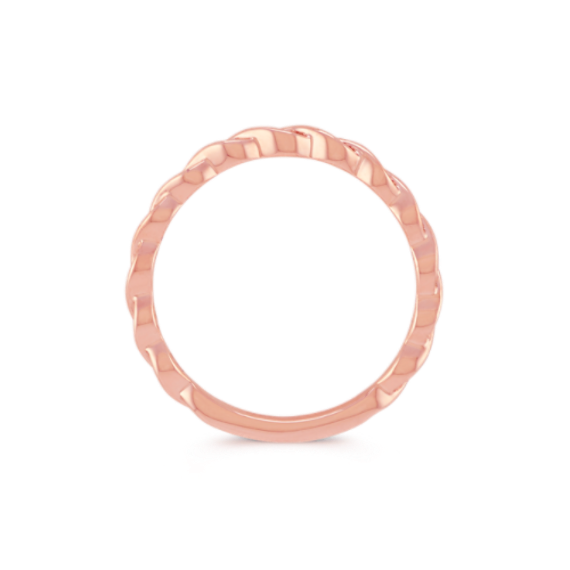 Twisted 14K Rose Gold Stackable Ring | Shane Co.