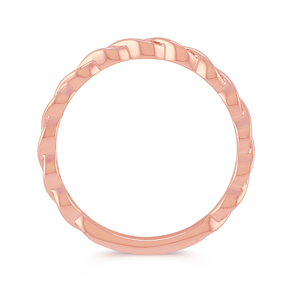 Twisted 14K Rose Gold Stackable Ring | Shane Co.