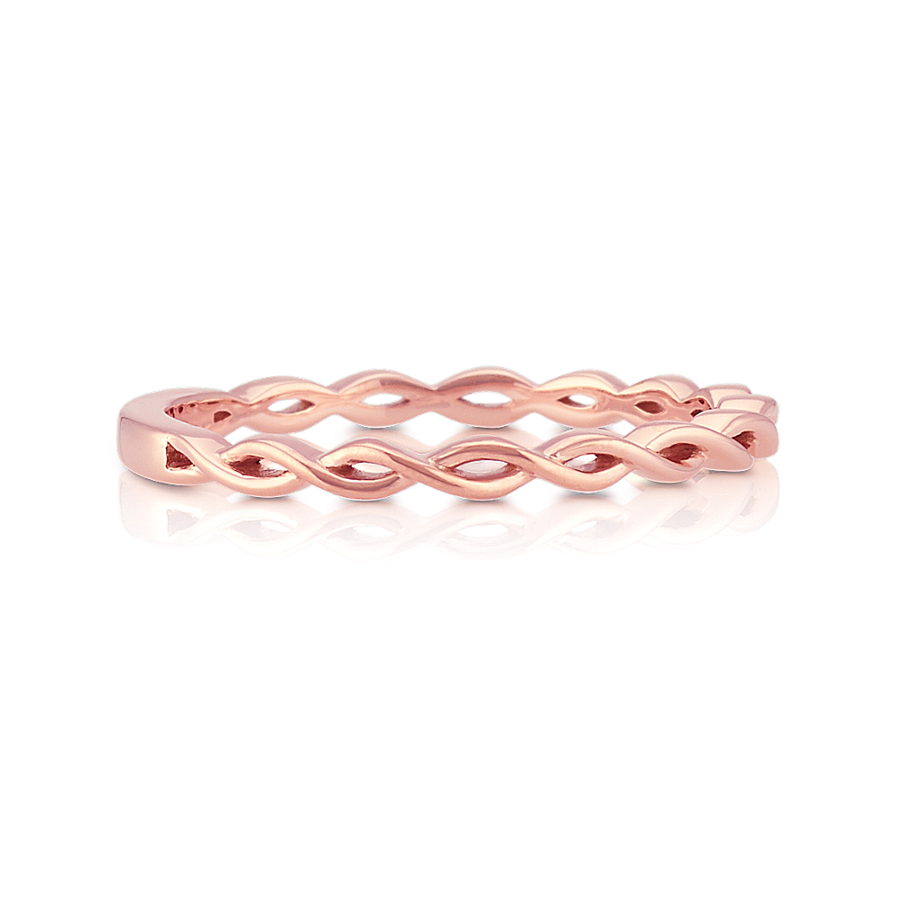 Twisted 14K Rose Gold Stackable Ring | Shane Co.