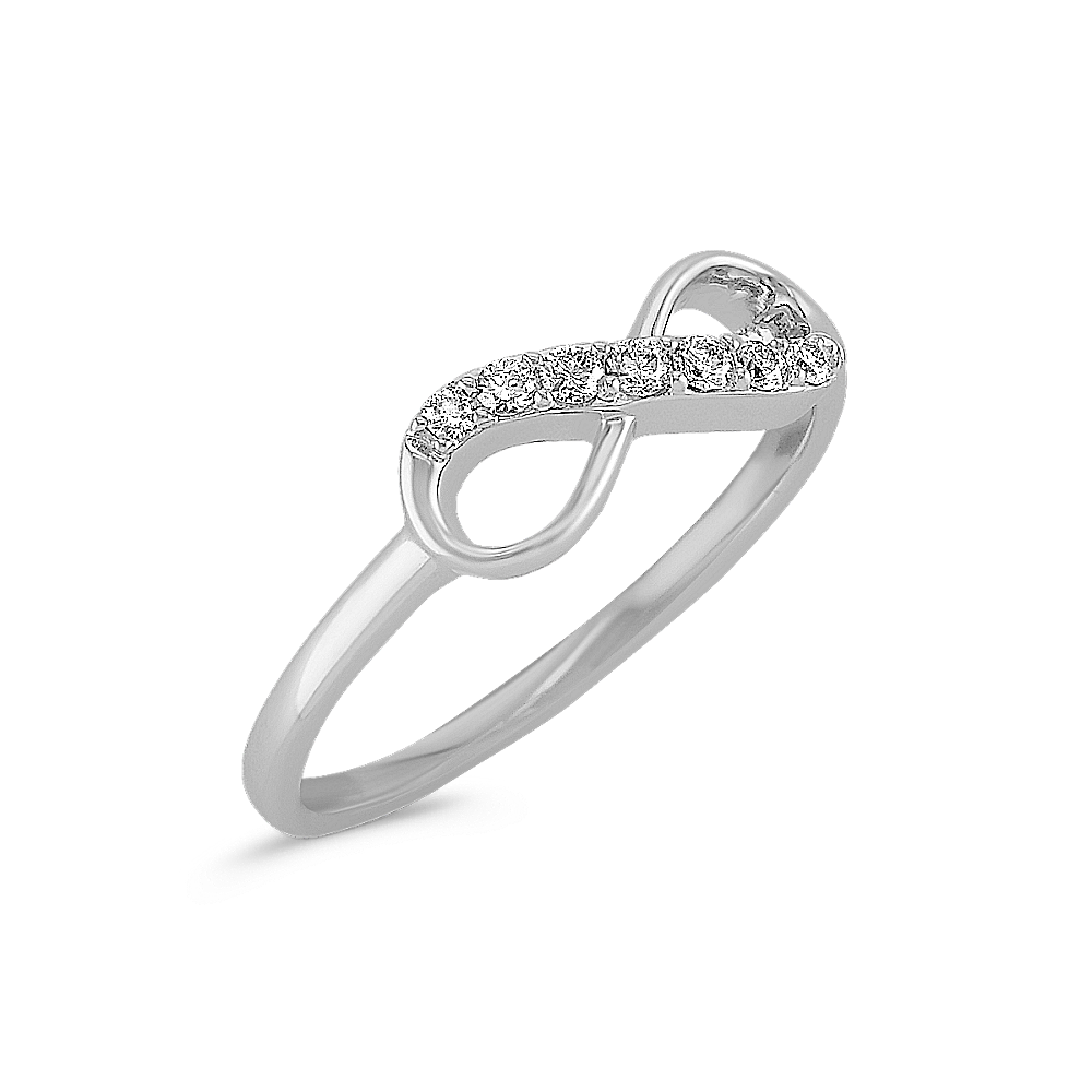14k White Gold Diamond Infinity Ring | Shane Co.