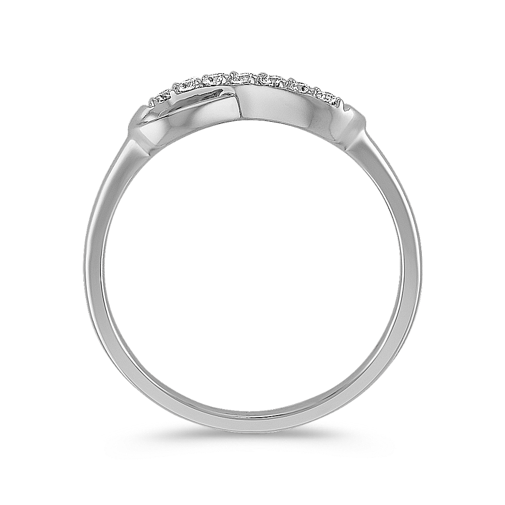 14k White Gold Diamond Infinity Ring | Shane Co.