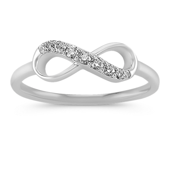 14k White Gold Diamond Infinity Ring | Shane Co.