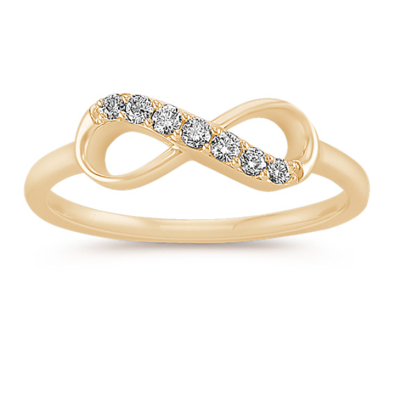 14k White Gold Diamond Infinity Ring | Shane Co.