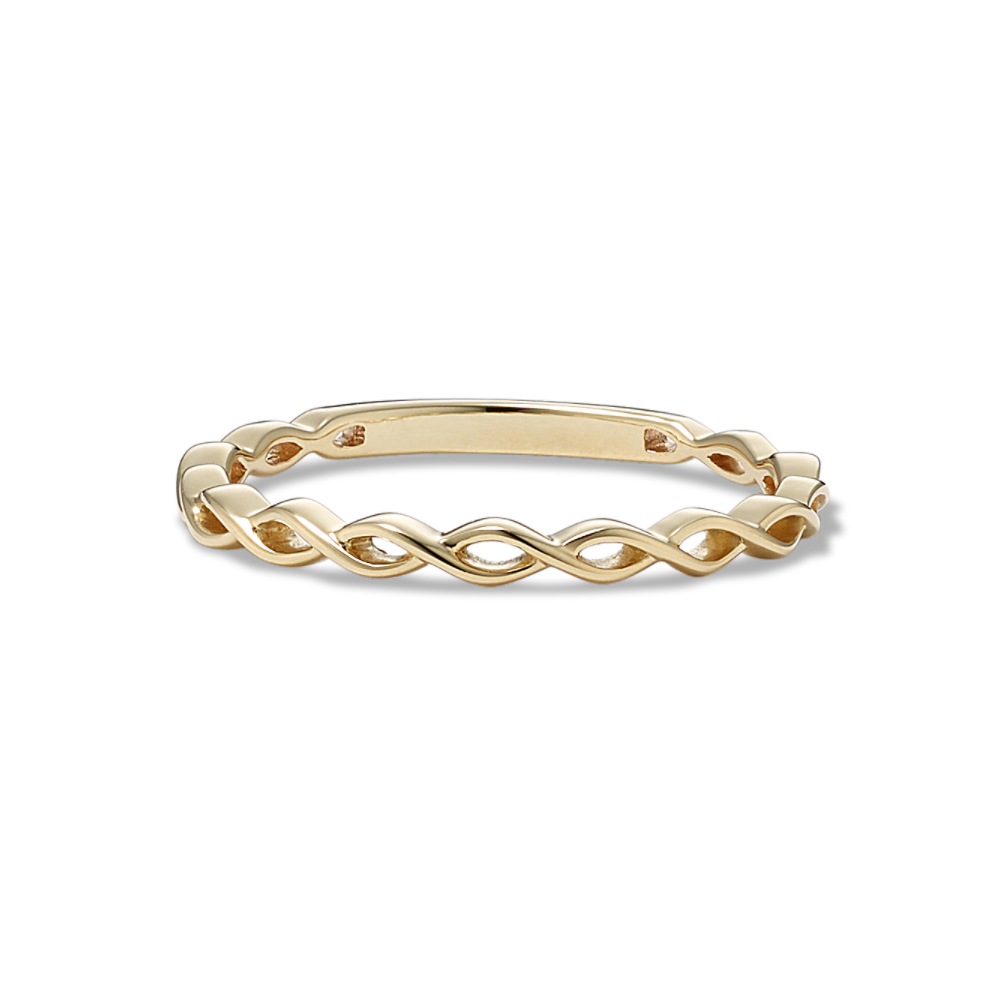 Twisted 14K Yellow Gold Stackable Ring | Shane Co.