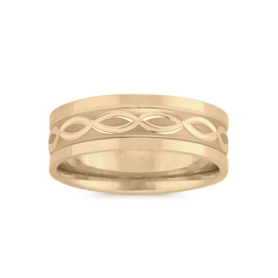 Diamond Infinite Wedding Band in 14k Yellow Gold | Shane Co.