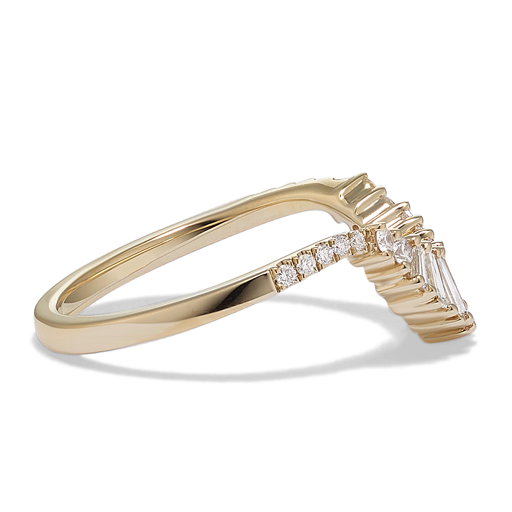 Art Deco Diamond Contour Band | Shane Co.