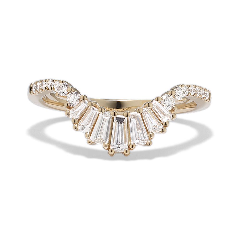 Art Deco Diamond Contour Band | Shane Co.