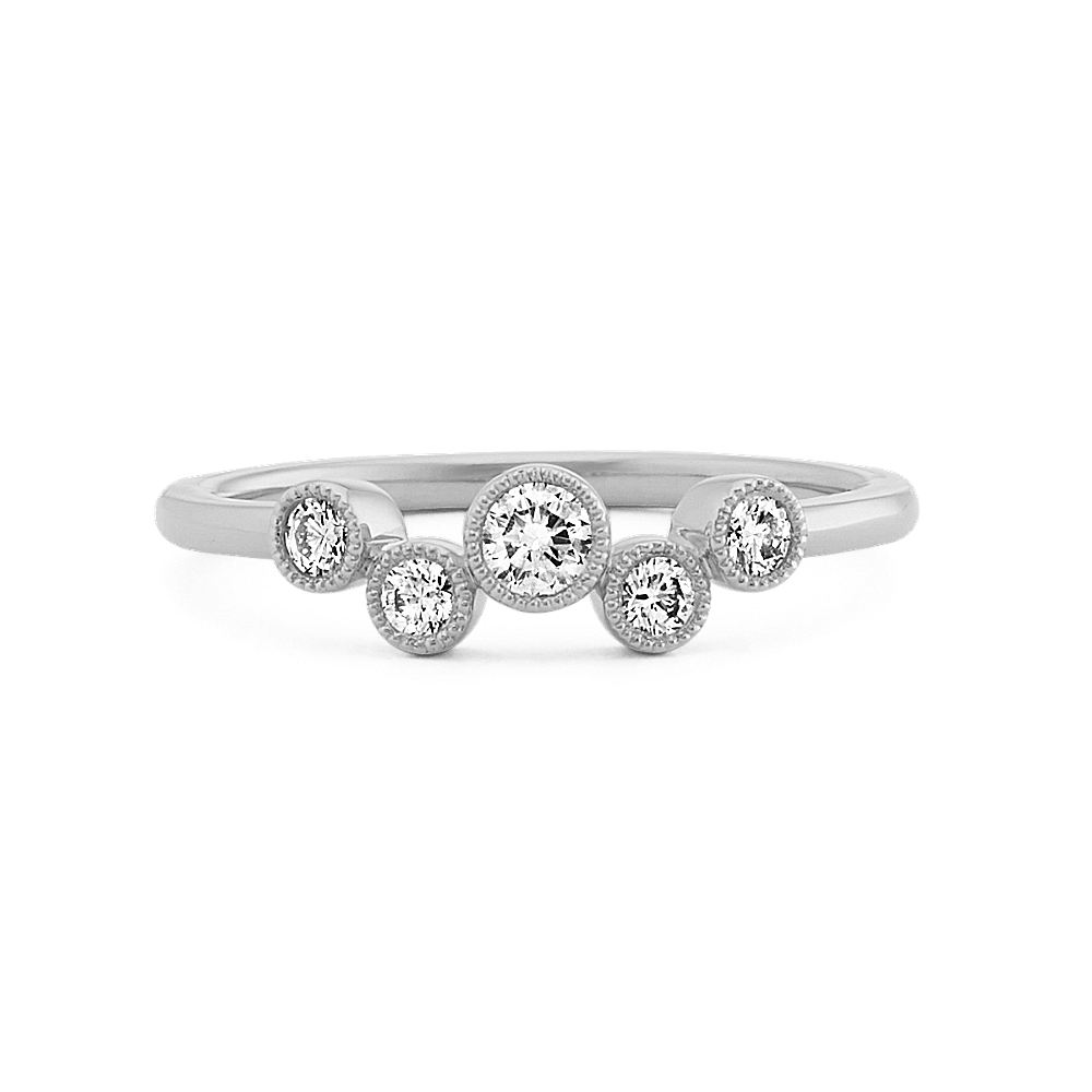 Bezel-Set Diamond Ring in 14k White Gold | Shane Co.
