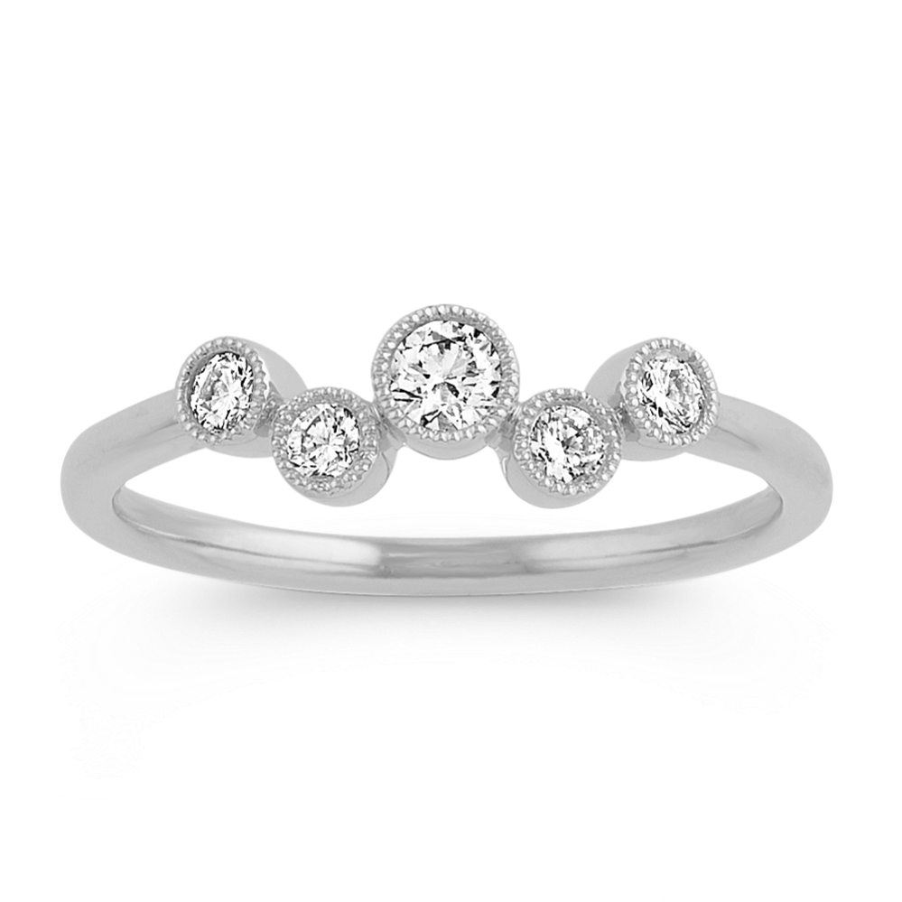 Bezel-Set Diamond Ring in 14k White Gold | Shane Co.