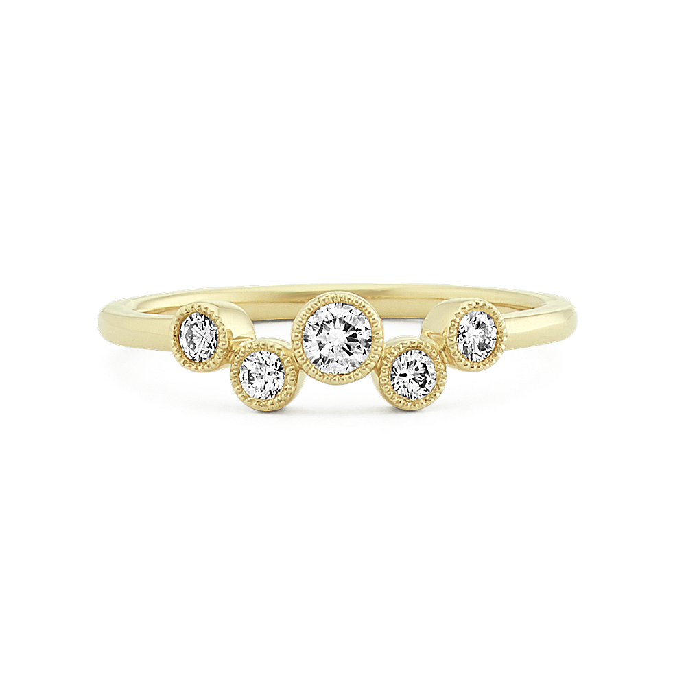 Bezel-Set Diamond Ring in 14k Yellow Gold | Shane Co.