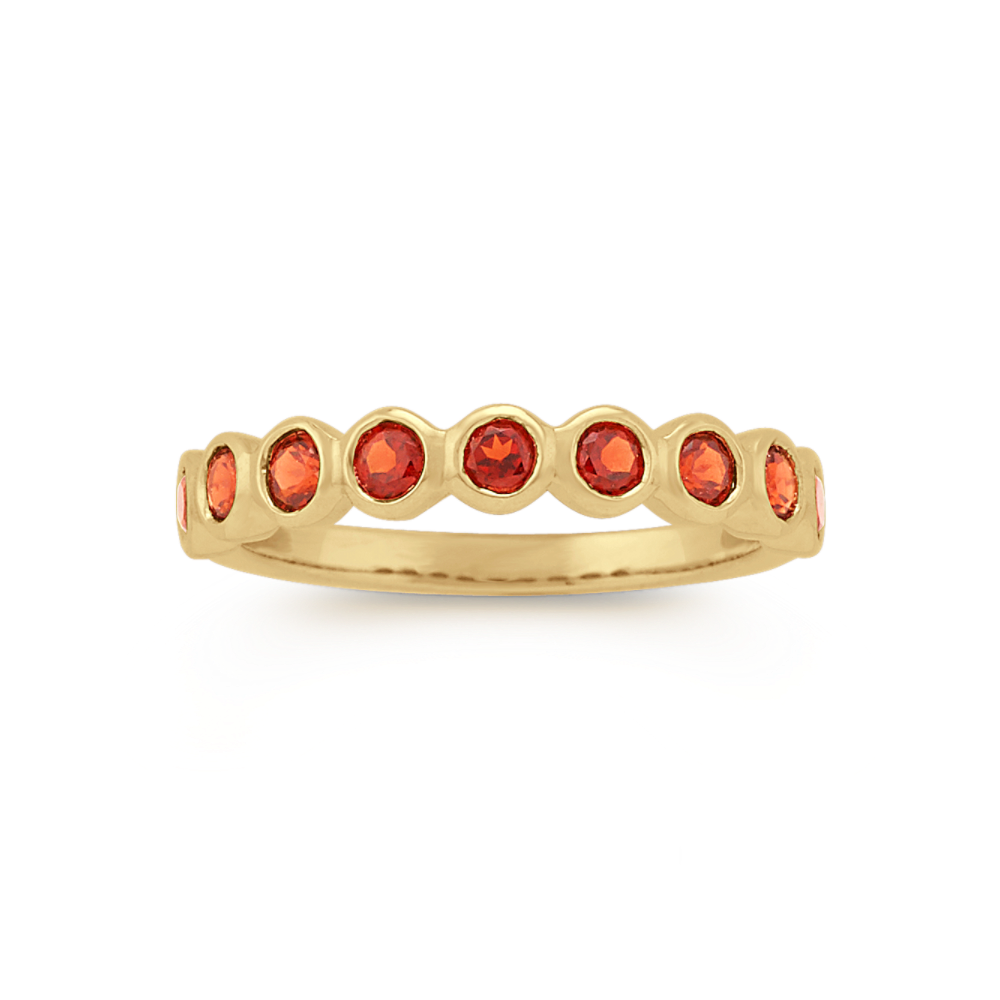 Bezel-Set Round Garnet Ring in 14k Yellow Gold | Shane Co.