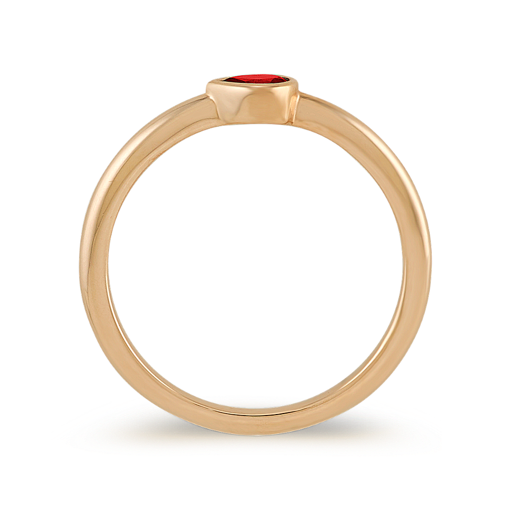 Bezel-Set Ruby Ring in 14k Yellow Gold | Shane Co.