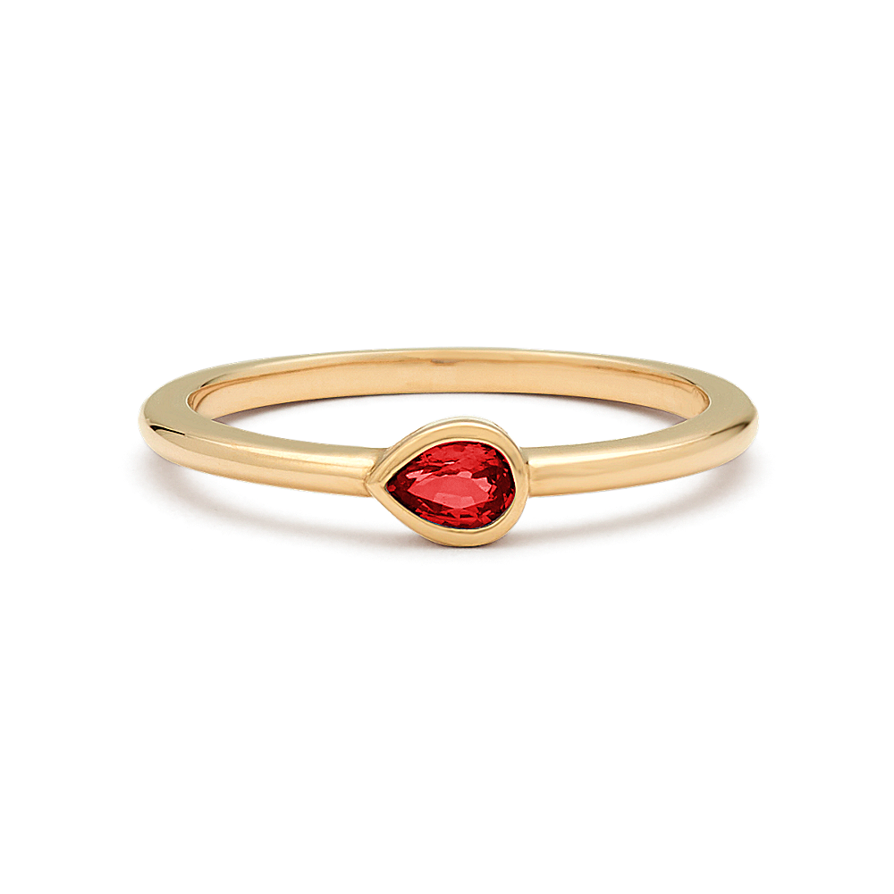 Bezel-Set Ruby Ring in 14k Yellow Gold | Shane Co.