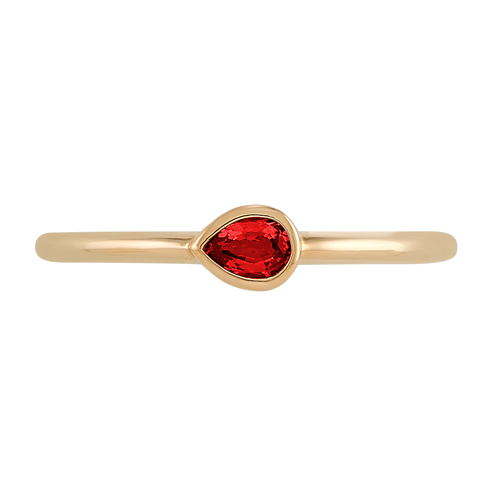 Bezel-Set Ruby Ring in 14k Yellow Gold | Shane Co.