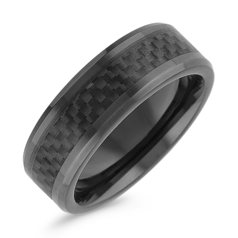 Black Cobalt and Carbon Fiber Ring (8mm) | Shane Co.