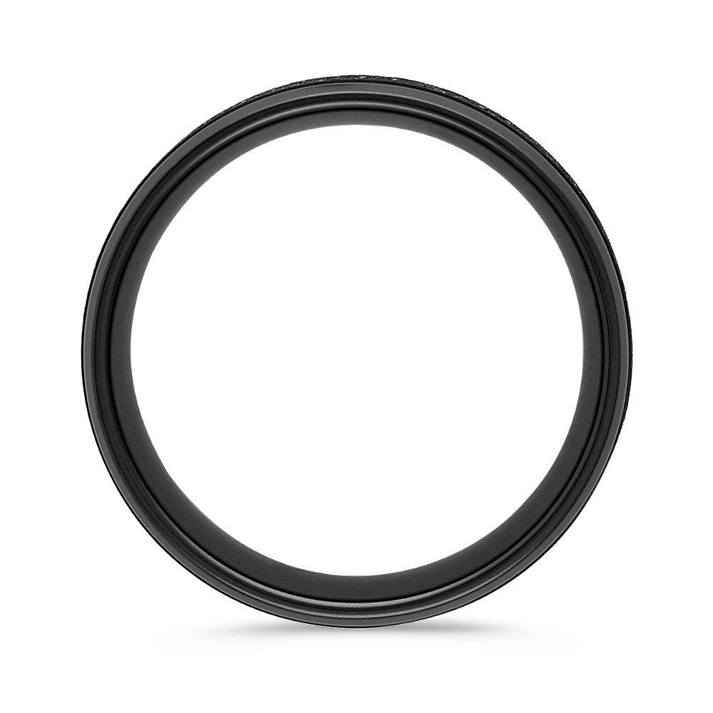 Black Titanium Comfort Fit Engraved Ring (9mm) | Shane Co.