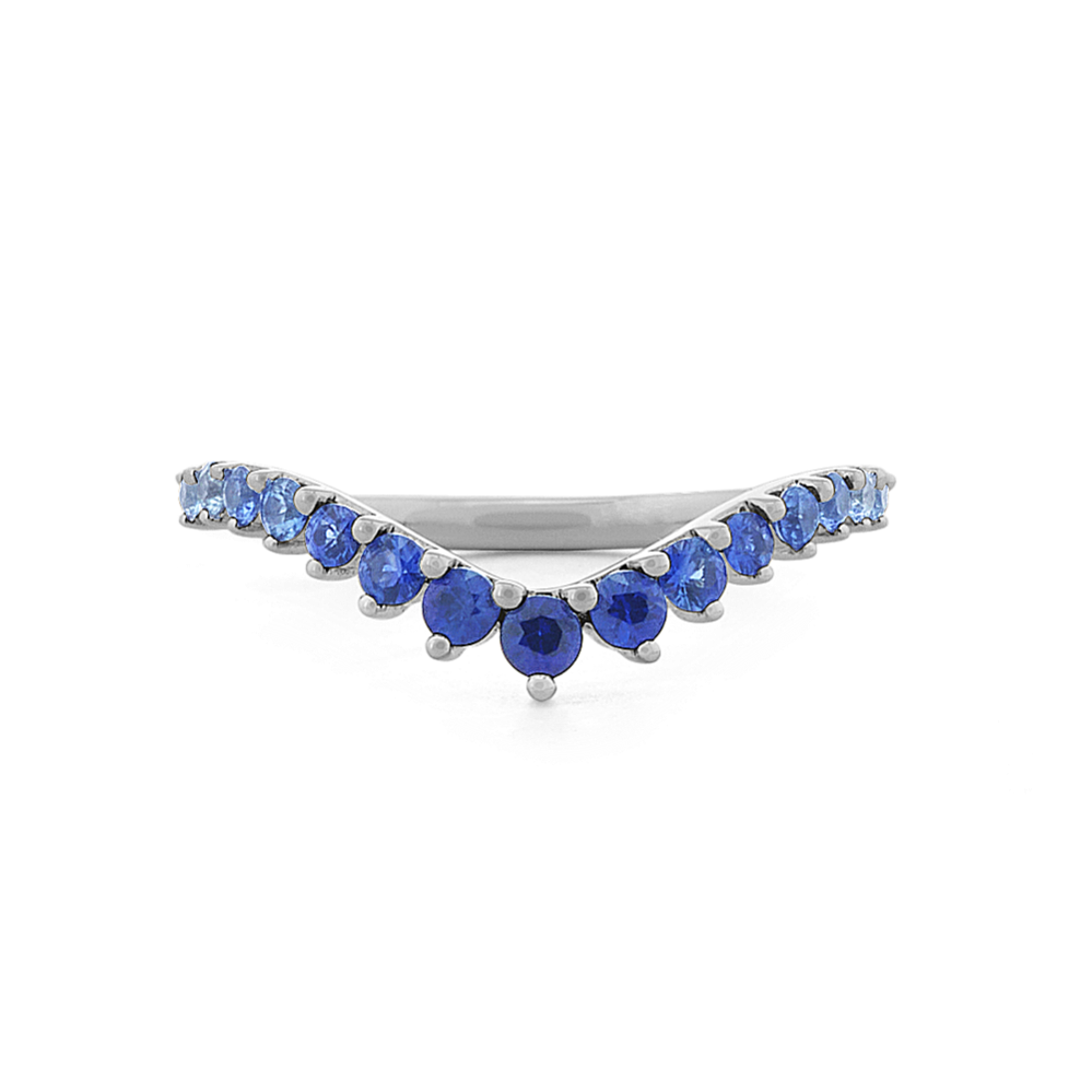 Ombre Blue Sapphire Contour Band | Shane Co.