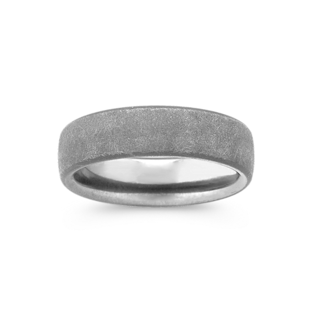 Brushed Grey Tantalum Mens Ring 6.5mm Shane Co