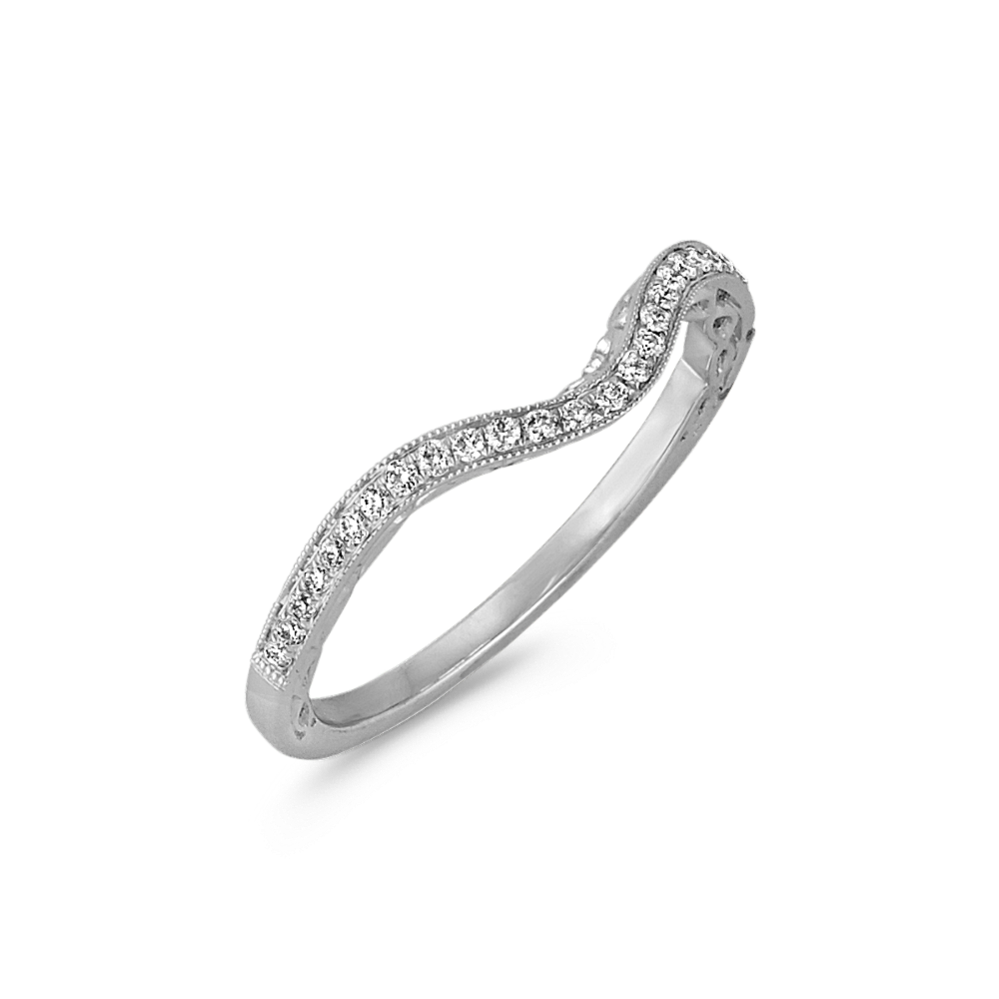Art Nouveau Diamond Pave Contour Band in Platinum | Shane Co.