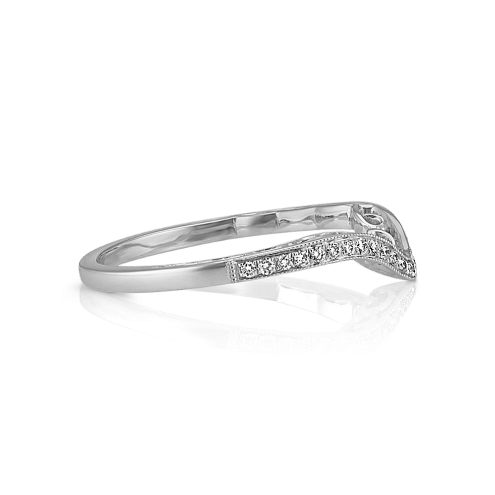 Art Nouveau Diamond Pave Contour Band in Platinum | Shane Co.