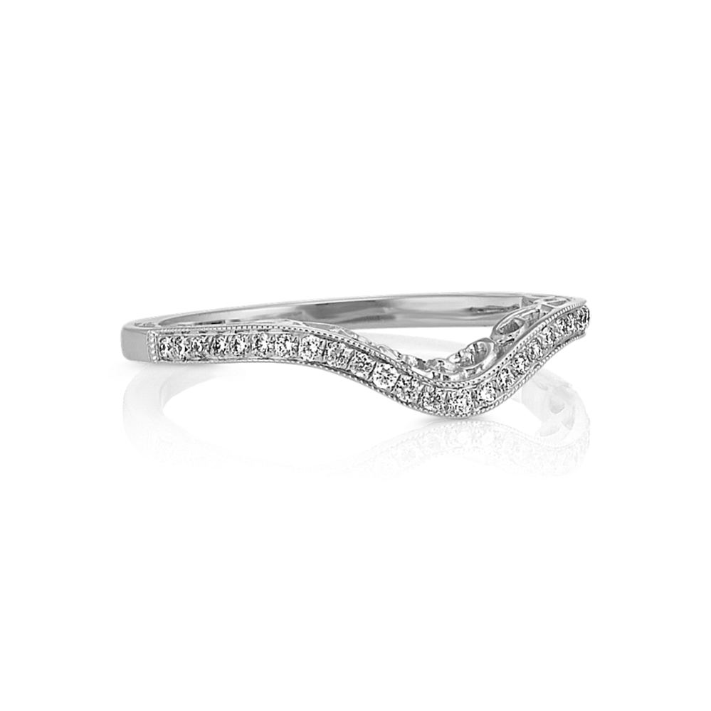 Art Nouveau Diamond Pave Contour Band in Platinum | Shane Co.