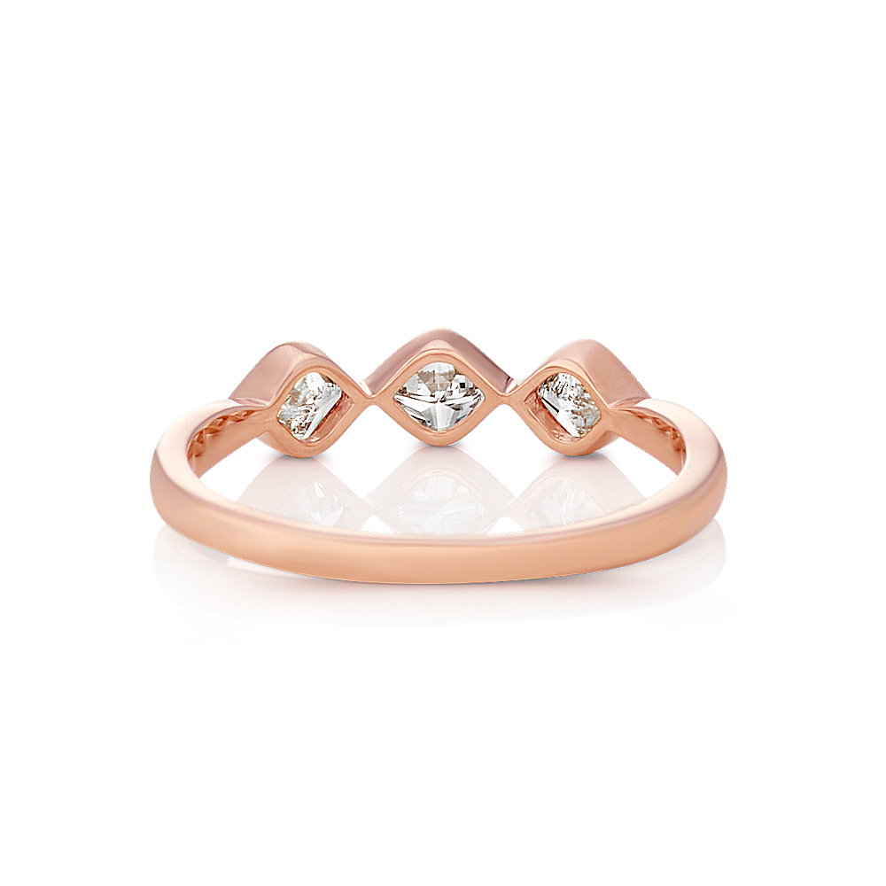 Calla-Cut Diamond Three-Stone Ring in Rose Gold | Shane Co.