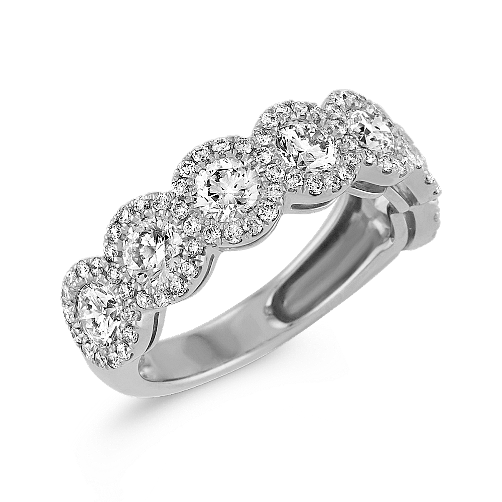 Chandelier Multi-Halo Diamond Band (Round) | Shane Co.